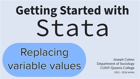 Replacing Variable Values In Stata Youtube