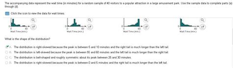 solved the accompanying data represent the wait time in