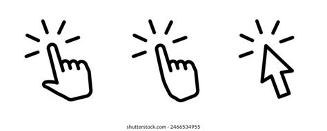 Mouse Button Click Icon Set Scroll Stock Vector Royalty Free