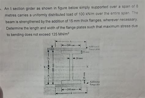 An I Section Girder Is Simply Supported Over A Span Of 8 Meters And Carri