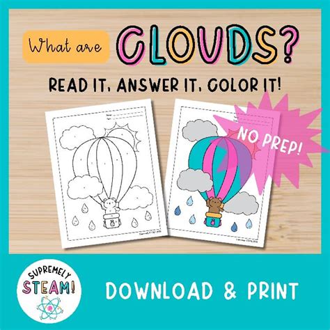 Types Of Clouds Science And Stem Lesson Read It Answer It Color It
