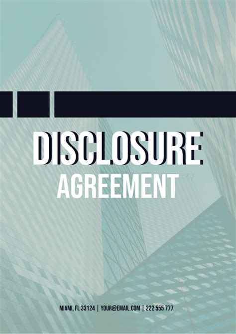 Disclosure Agreement Template Edit Online And Download Example
