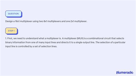 Solved Design A 16x1 Multiplexer Using Two 8x1 Multiplexers And One