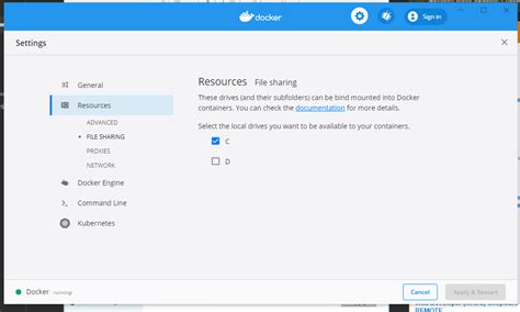 how to set the shared drives in docker for windows stack overflow