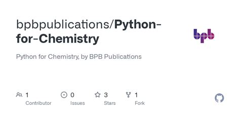 Github Bpbpublications Python For Chemistry Python For Chemistry By Bpb Publications