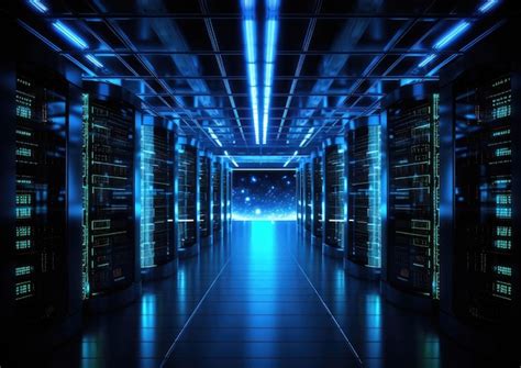 Premium Photo Server Room With Many Data Servers