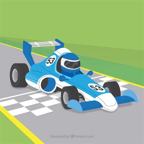 평면 디자인의 포뮬러 1 경주 용 자동차 무료 벡터