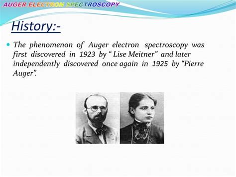 Auger Electron Spectroscopy Pptx Chemistry Science