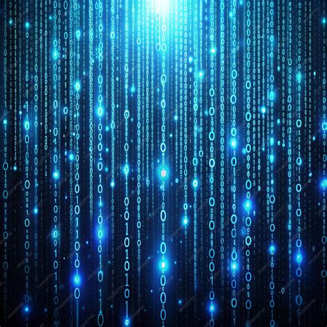 Digital Binary Code Tech Matrix Wallpaper With Falling Numbers Design