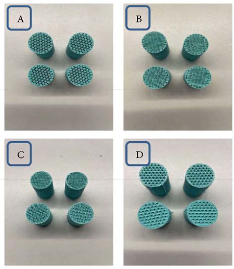 Infill Patterns A Triangle B Rectilinear C Gyroid And D Cubic Download Scientific