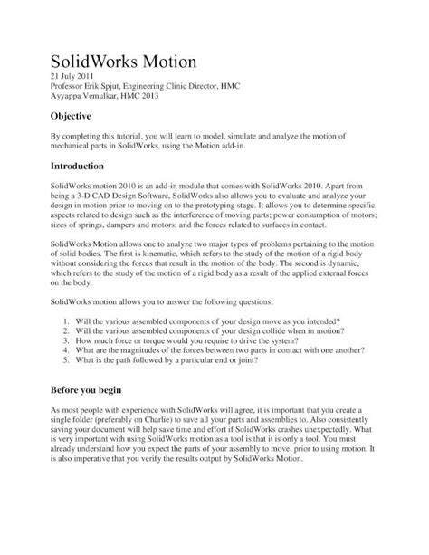 Pdf Solidworks Motion Final Dokumen Tips