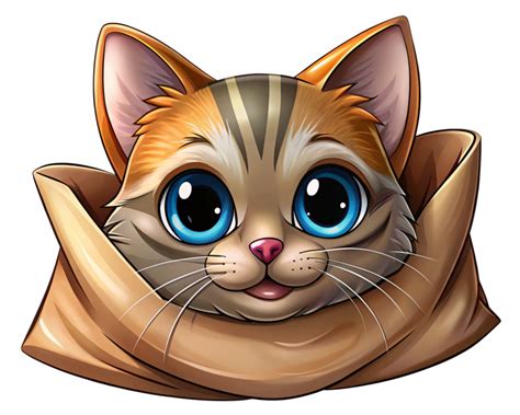 Cute Kitten Playing Peek A Boo In Paper Bag 51868887 Png