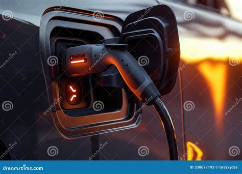A Detailed Close Up Of An Electric Car S Charging Port Recharging Ev Car Battery Stock