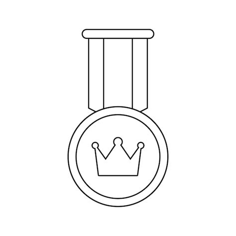 아이들을 위한 메달이 있는 색칠 공부 페이지 프리미엄 벡터