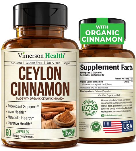 Organic Ceylon Cinnamon Capsules Ceylon True Cinnamon