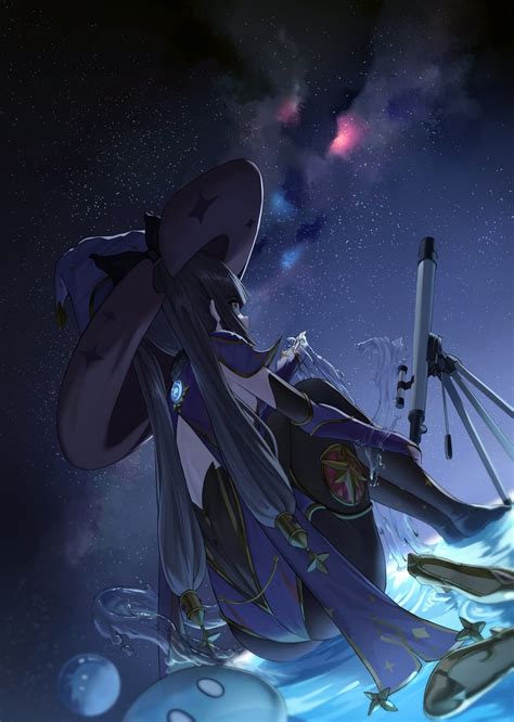 Mona And Slime Genshin Impact Drawn By Grolee145879 Danbooru