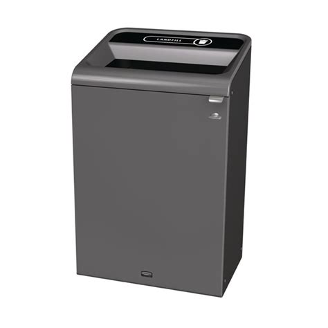 rubbermaid configure recycling bin with landfill label black 125ltr