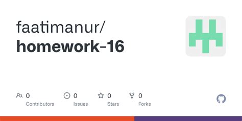 Github Faatimanurhomework 16