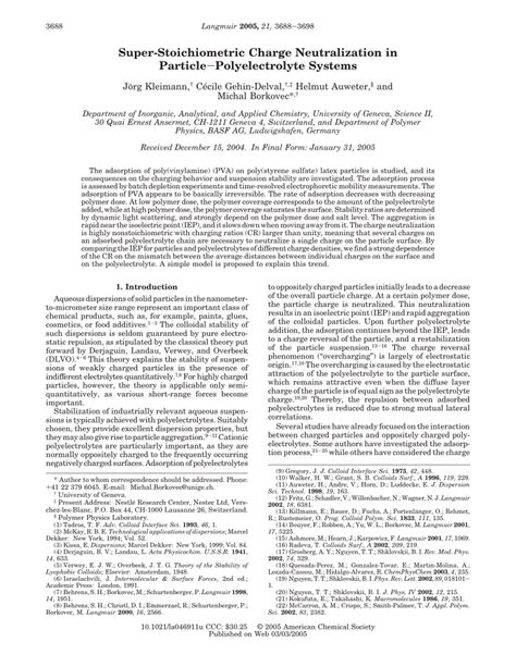 Pdf Super Stoichiometric Charge Neutralization In Particle−