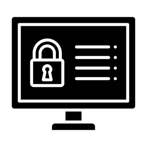 Premium Vector Computer Security Vector Illustration Style