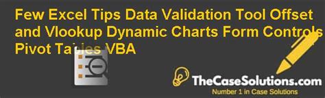 Few Excel Tips Data Validation Tool Offset And Vlookup Dynamic Charts Form Controls Pivot