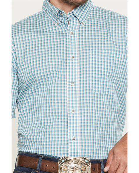 Wrangler Riata Mens Assorted Plaid Print Short Sleeve Button Down