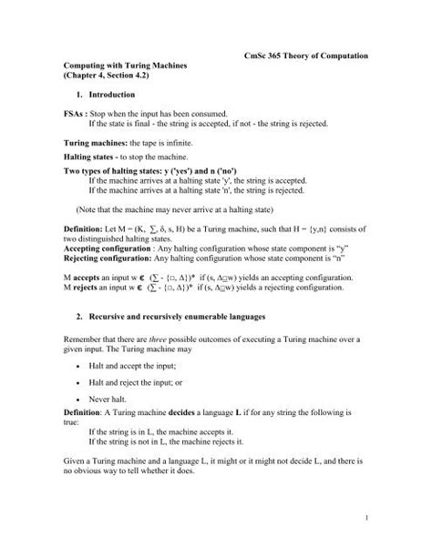 Cmsc 365 Theory Of Computation
