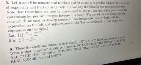 solved 5 let a and b be nonzero real numbers and let m and