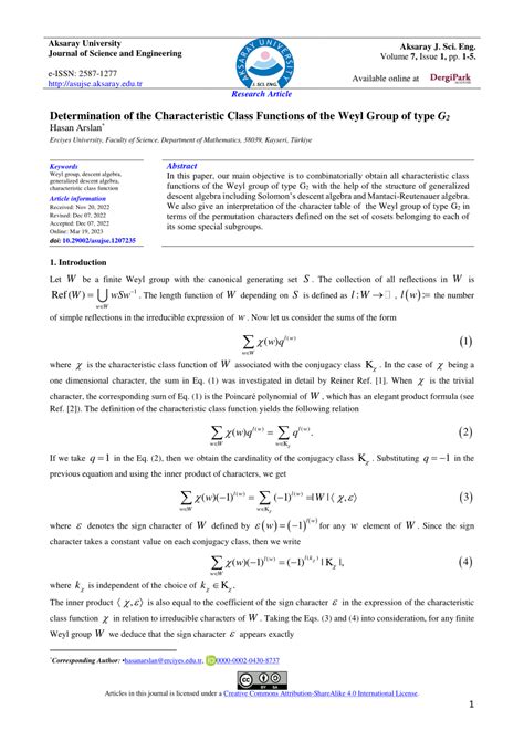 Pdf Determination Of The Characteristic Class Functions Of The Weyl Group Of Type G2