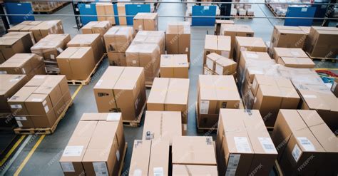 Detailed Closeup Of Labeled Boxes On A Conveyor Showcasing Logistics And Ecommerce Premium Ai