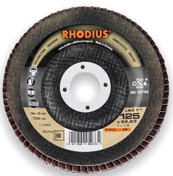 Rhodius 202675 Lsz F1 Flap Disc Steelinox 115 X 2223 Mm K80