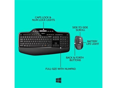 Logitech MK Wireless Keyboard And Mouse Combo Includes Keyboard And Mouse Stylish Design
