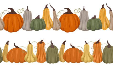 1600 Pumpkins In A Row Stock Illustrations Royalty Free Vector