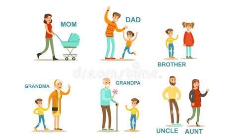 Dad Mom Grandpa Grandma Brother Sister Stock Illustrations 472 Dad