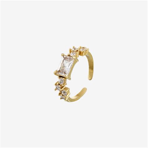 Multi Shaped Stone Ring Gold Naetur Bv