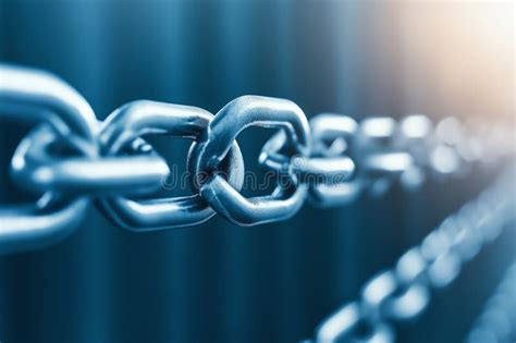 Closeup View Of Metal Chains Linked Together Showcasing Strength And Durability Highlighted By A