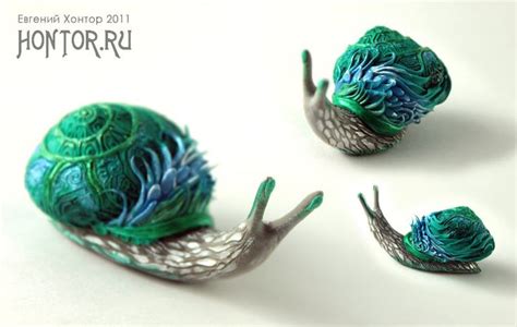 Сказка рядом Животные из полимерной глины Улитка Галереи