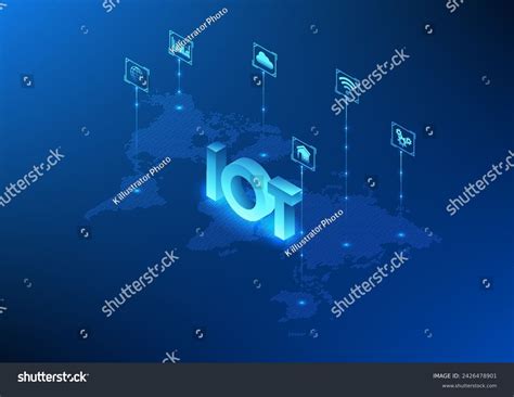 Internet Things Technology Iot Technology Above Stock Vector Royalty