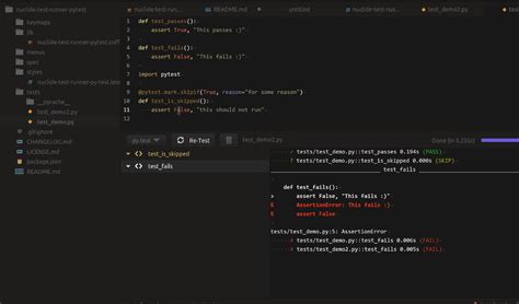 Nuclide Test Runner Pytest