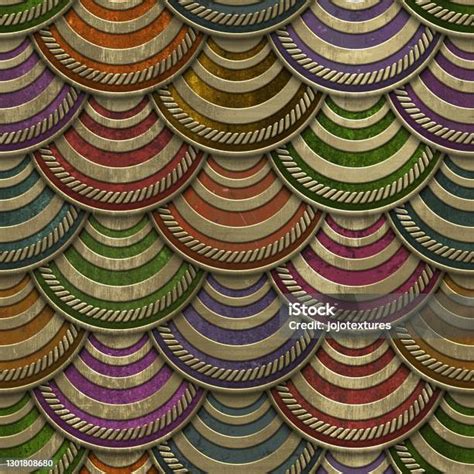물고기 비늘 패턴 청동과 쿠퍼 색상 3d 일러스트와 금속 매끄러운 질감 연속무늬에 대한 스톡 사진 및 기타 이미지 연속무늬 용 산화물 Istock