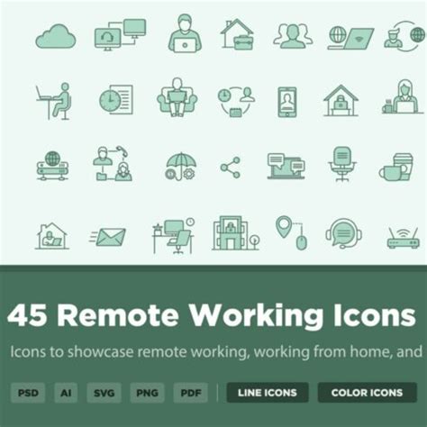 Remote Working Icons MasterBundles
