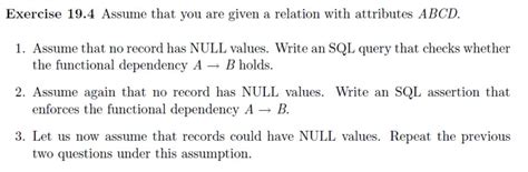 Solved Exercise 19 4 Assume That You Are Given A Relation Chegg Com