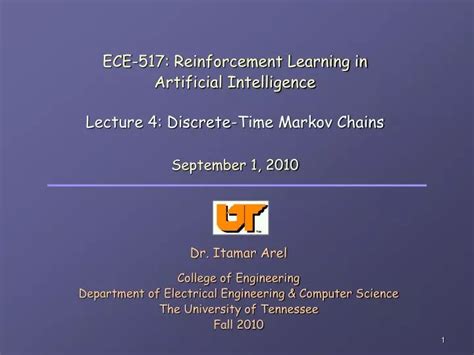 Ppt Ece 517 Reinforcement Learning In Artificial Intelligence Lecture 4 Discrete Time Markov