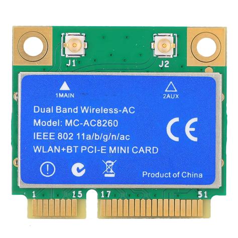 Ashata Mini Pcie Card 1200m Dual Band 2 4ghz 5ghz Wireless Network Card 8260 Wlan Bt 2in1 Mc8260
