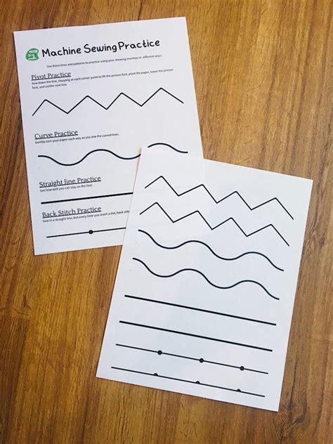Machine Sewing Practice Sheets For Beginners {free Pdf}
