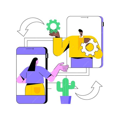 Premium Vector Crossplatform Software Abstract Concept Vector Illustration