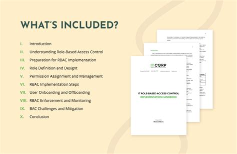 It Role Based Access Control Implementation Handbook Template In Word