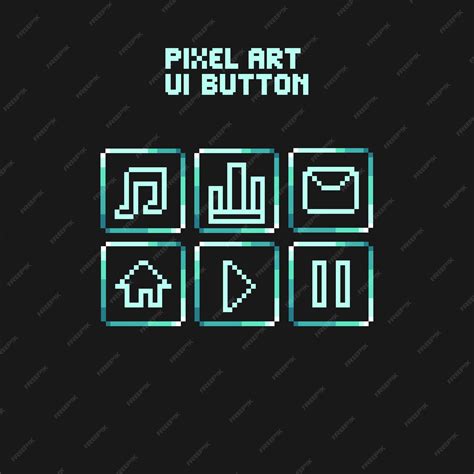 Premium Vector Pixel Art Ui Button Set