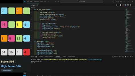 2048 Game Using Python Flet Touch Keyboard With Source Code Youtube