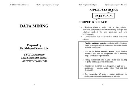 Data Mining Notes Computer Science About The Book Is Textbook Explores The Different Aspects